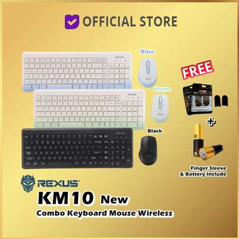 Jual Rexus Km10 Combo Keyboard Mouse Wireless Km 10 New Black