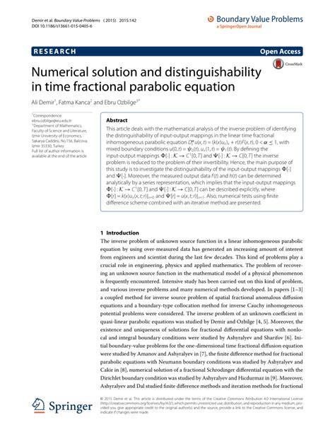Pdf Numerical Solution And Distinguishability In Time Fractional
