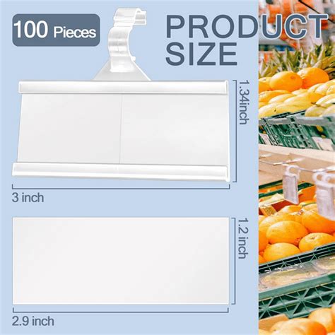 100 Pieces Plastic Wire Shelf Label Holders Reusable Price Label Holder With Locks For