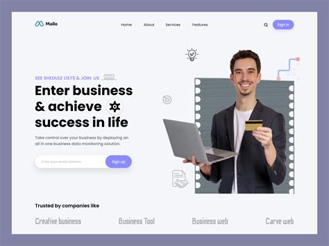 Hero Section Business Web Ui By Nayon Roy On Dribbble