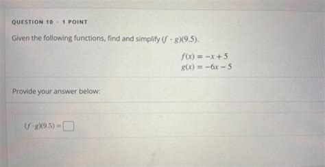 Solved Given The Following Functions Find And Simplify