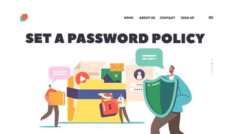 Password Policy Landing Page Template Tiny Characters At Huge Protected Folder Information And