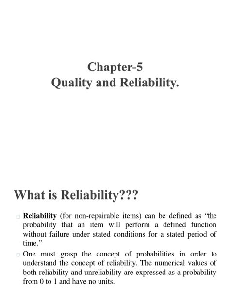chapter 5 quality and reliability l4t2 pdf pdf reliability