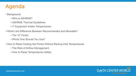 Clarifying Ashraes Recommended Vs Allowable Temperature Envelopes And