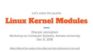Linux Kernel Modules PPT