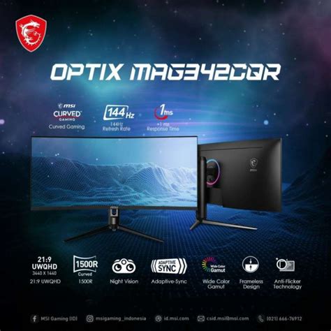 Promo MSI Optix MAG CQR Hz Ms UWQHD Curved RGB LED Gaming Monitor Diskon Di Seller