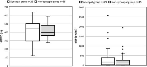 Bnp And 6mwd In The Syncopal And Non Syncopal Groups At Diagnosis