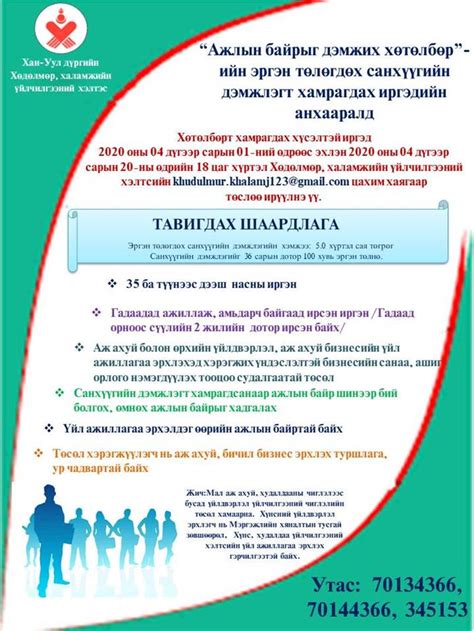 Хөдөлмөр эрхлэлтийг дэмжих хөтөлбөр зарлагдлаа News Mn