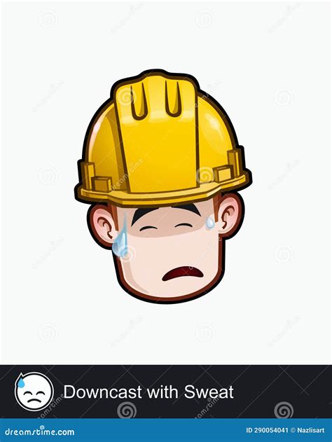 Downcast With Sweat Emoji Icon Illustration Hard Work Vector Symbol