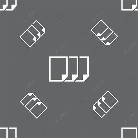 Icon Of Copying Files Symbol Of Document Duplication Continuous Pattern On A Gray Backdrop