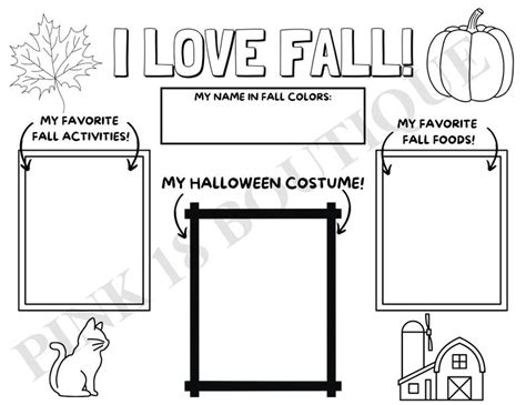 Printable Fall Favorites Worksheet Fill In The Blanks And Color Etsy