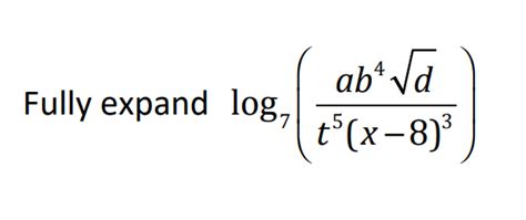Solved Use The Laws Of Logarithms To Expand The Chegg Com