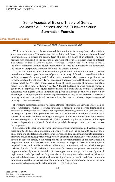 Inexplicable Functions And The Euler Maclaurin Summation Formula Docslib