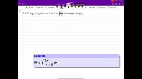 labtube calculus ii long division and integrating rational functions