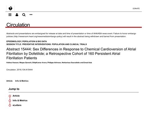 Pdf Abstract 15444 Sex Differences In Response To Chemical Cardioversion Of Atrial