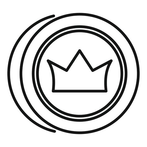 Crown Token Icon Outline Vector Badge Emblem 14680344 Vector Art At