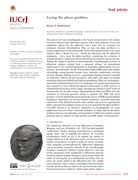 PDF Facing The Phase Problem