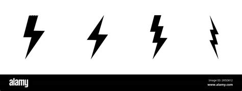 Lightning Icon Set Electric Icon Vector Power Icon Energy Sign Stock