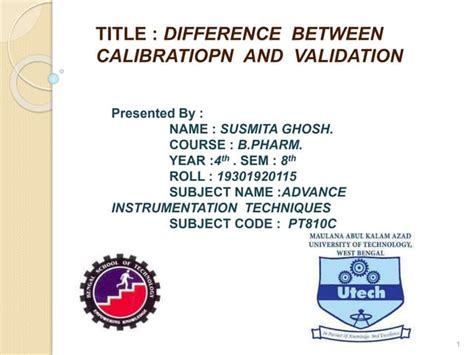Difference Between Calibration And Validation Pptx
