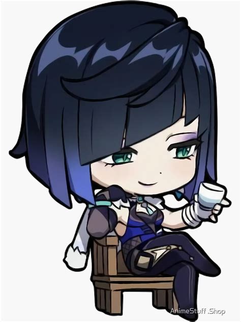 Chibi Yelan Enjoying Tea Genshin Impact Sticker For Sale By Hot Sex Picture