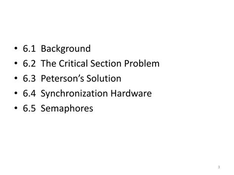Ppt Chapter 6 Process Synchronization Overheads Part 1 Powerpoint