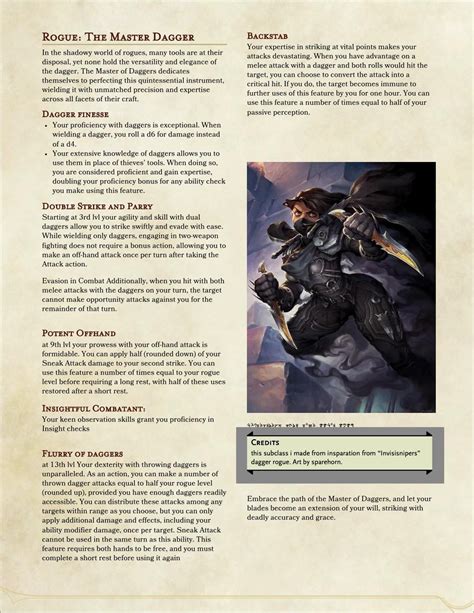 Subclass 2 0 Rogue Ranger And Fighter R Dndhomebrew