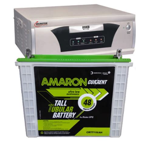 Buy Microtek Eb Va Square Wave Inverter And Amaron Aam Cr Crtt Ah Tall Tubular Battery