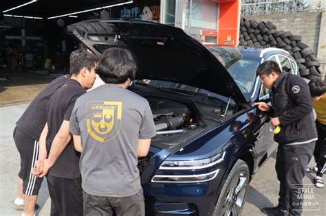 제네시스 Gv80 로얄블루 국내1호차 신차검수 존슨썬팅 네이버 블로그