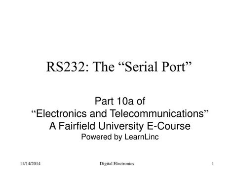 PPT RS The Serial Port PowerPoint Presentation Free Download ID