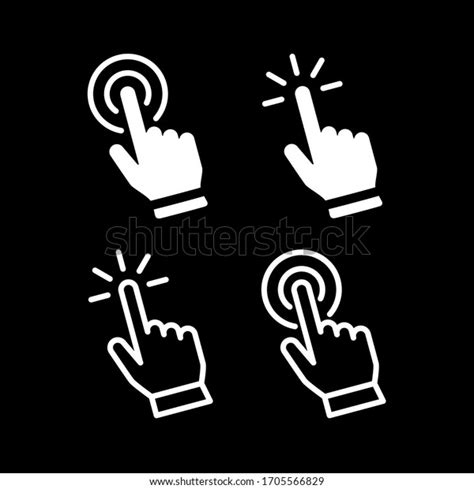 Set Hand Pointer Cursor Mouse Clicking Stock Vector Royalty Free Shutterstock