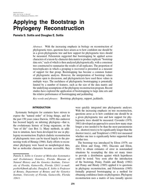 Applying The Bootstrap In Phylogeny Reconstruction Pdf