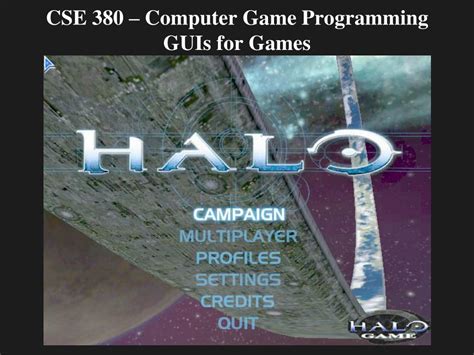 Ppt Cse Computer Game Programming Guis For Games Powerpoint Presentation Id