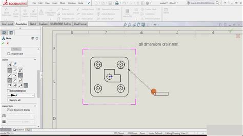 Adding Notes And Symbols Solid Works Tutorial Youtube