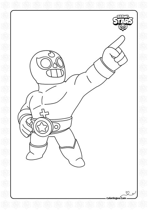 Free Printable Brawler El Primo Coloring Page