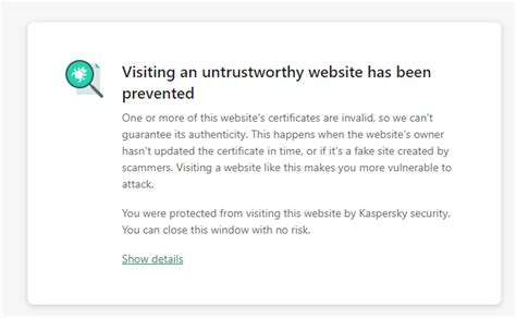 Add Exception For Self Signed Certificate Kaspersky Basic Standard