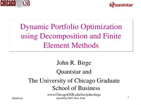 PPT Dynamic Portfolio Optimization Using Decomposition And Finite Element Methods PowerPoint
