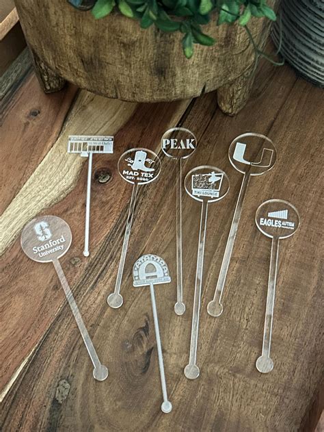 Personalized Logo Drink Stirrers Custom Acrylic Swizzle Sticks Etsy