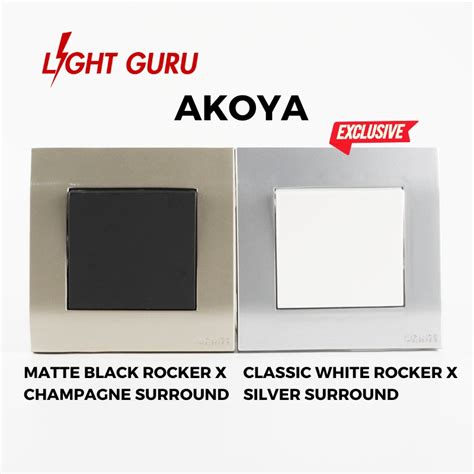 Switch And Socket Orange Electric Akoya Whiteblack With Color Surround