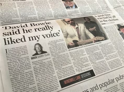 Interview With Barry Egan Of The Sunday Independent August Wells