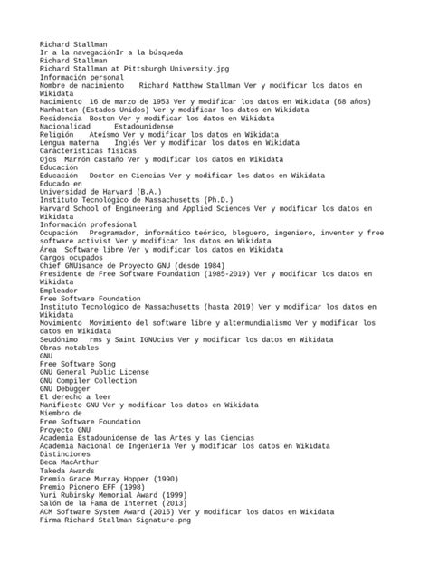 Richard Stallman Pdf Informática Software