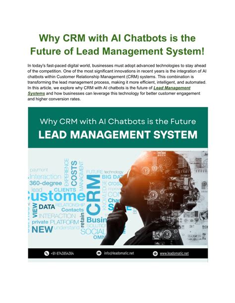 Ppt Why Crm With Ai Chatbots Is The Future Of Lead Management System Powerpoint Presentation