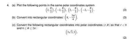 solved plot the following points in the same polar coordinates system
