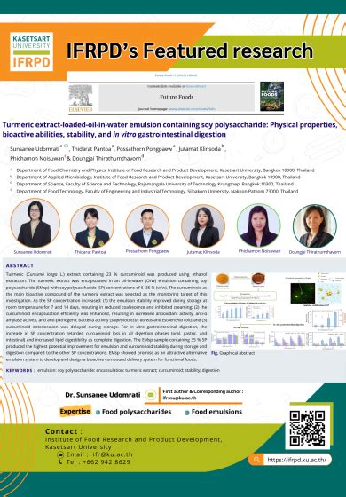 Turmeric Extract Loaded Oil In Water Emulsion Containing Soy Polysaccharide Physical Properties