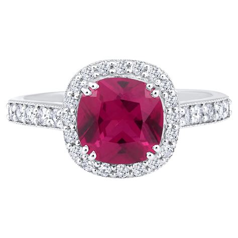 Certified 14k Gold 24ct Natural Diamond W Lab Ruby Oval Solitaire