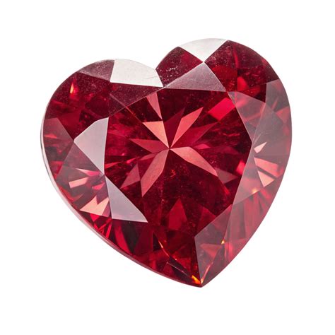 Sparkling Ruby Gemstone Heartshaped Faceted Red Jewel Detail 60359375 Png