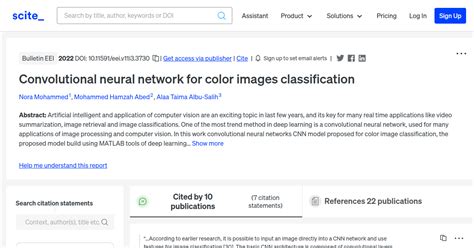 Convolutional Neural Network For Color Images Classification Scite