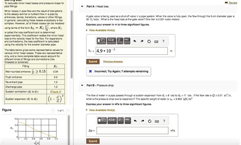 Solved To Calculate Minor Head Losses And Pressure Drops For Pipe