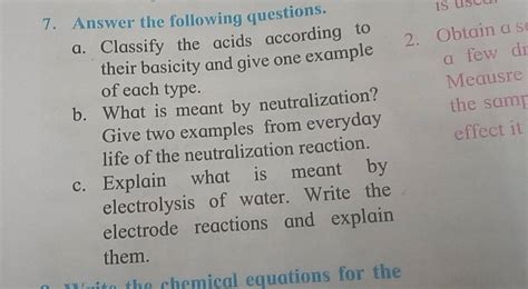 7 answer the following questions a classify the acids according to the