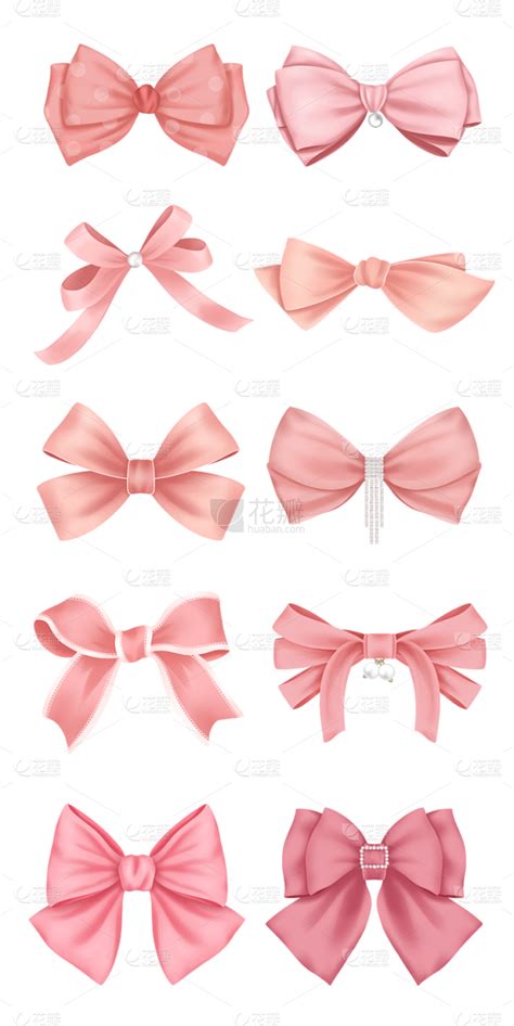 素材组合 手绘 蝴蝶结服饰单品贴纸素材 花瓣网