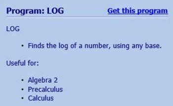 Find Log Of Number With Any Base TI Plus Program SAT ACT Algebra Precalc